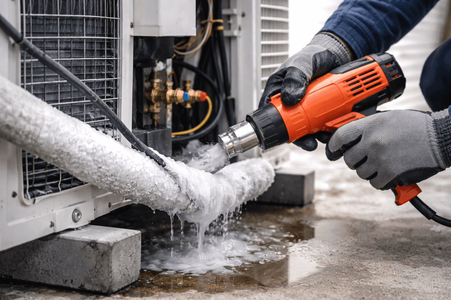 Air Conditioner Outside Unit Frozen Pipe