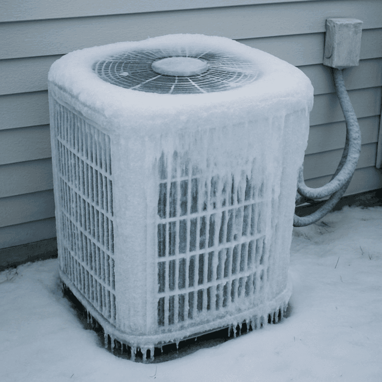 Air Conditioner Outside Unit Frozen Pipe
